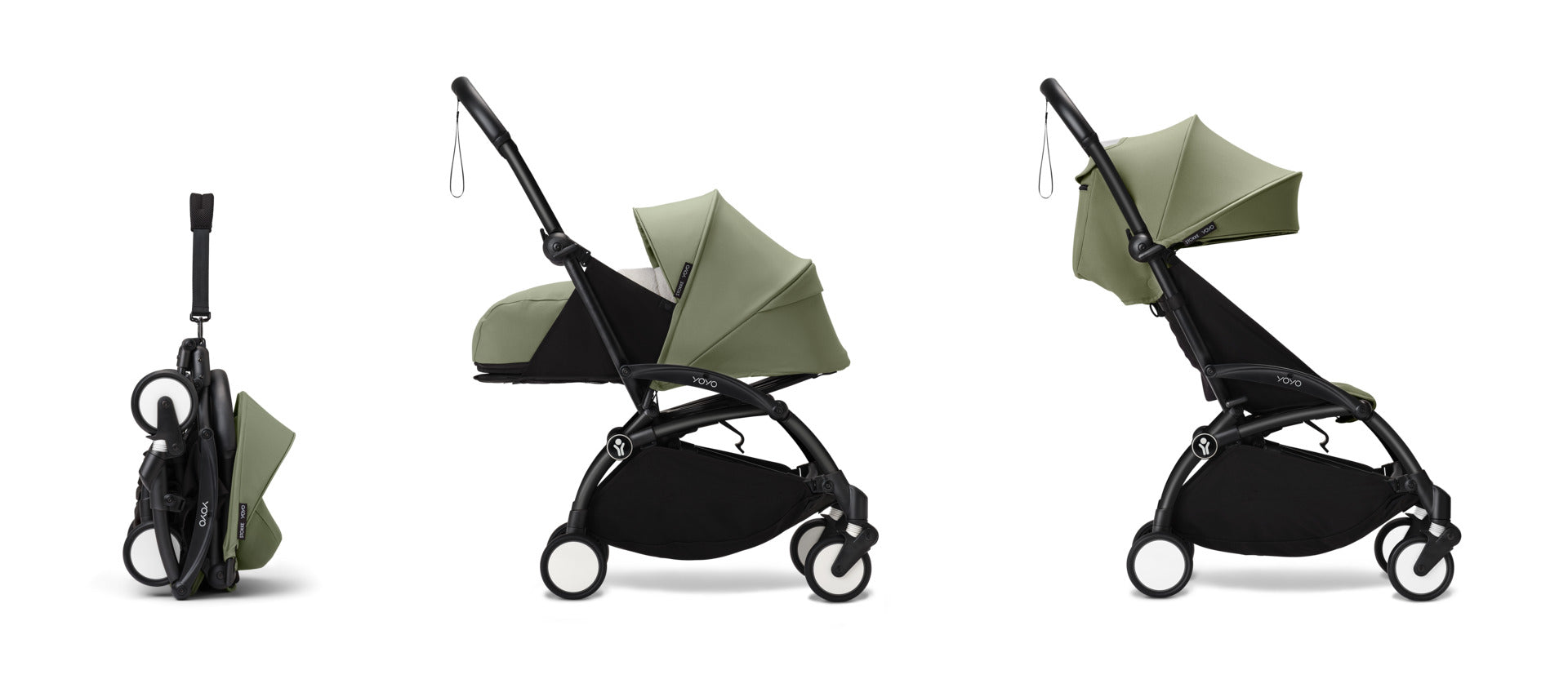 Stokke YOYO³ Pushchair Frame, Newborn Pack and 6+ Colour Pack Black/Ol ...